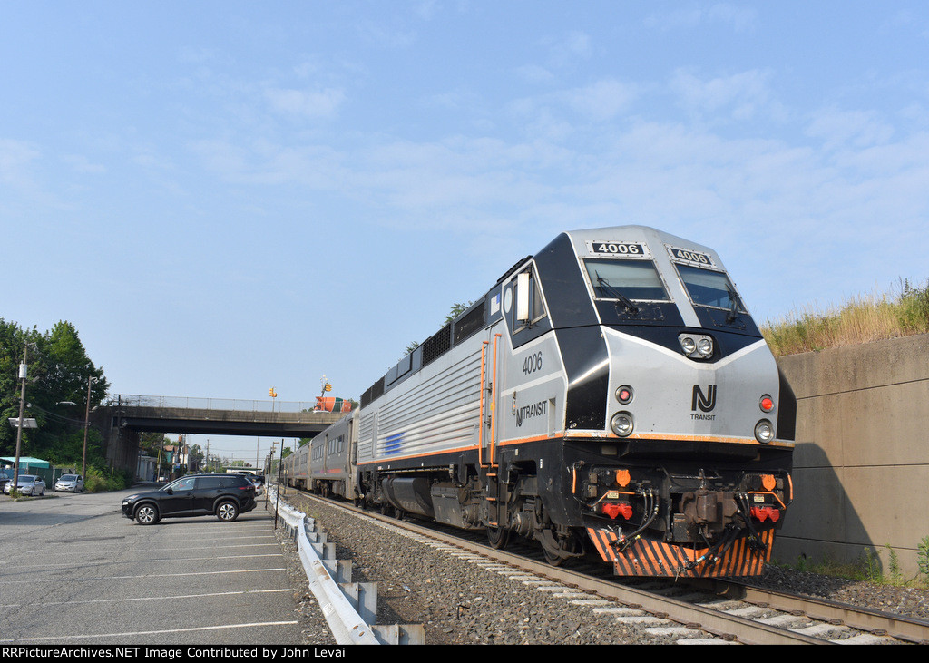 PL42AC # 4006 shoves the train past Wood-Ridge depot