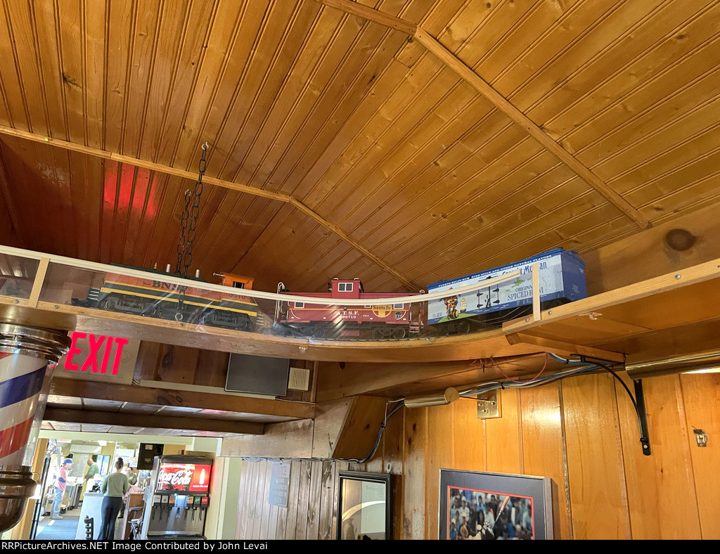 Model trains at DJs Restaurant/Bar