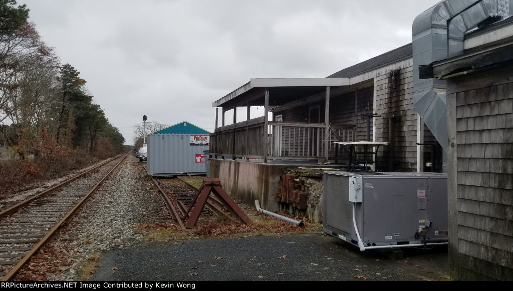 Hyannis freight station with freight platform and siding