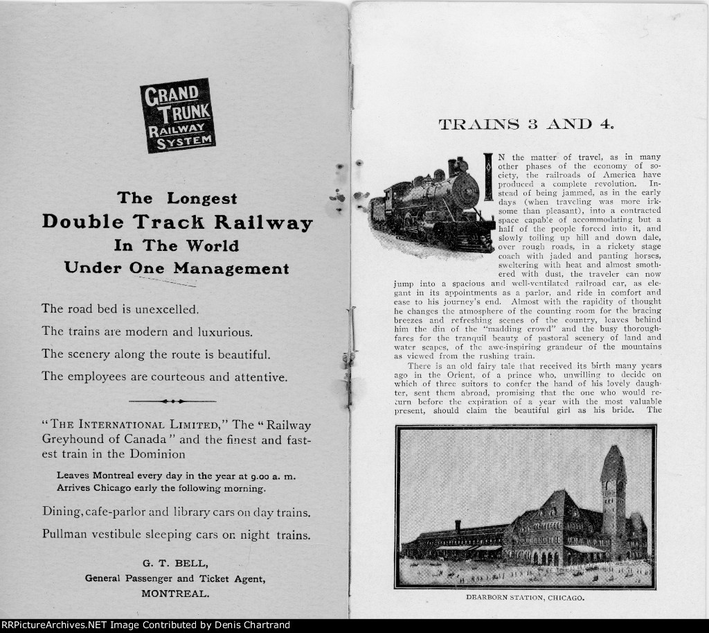 Grand Trunk Railway System Trains 3 & 4 between Montreal and Chicago ~ 1905
