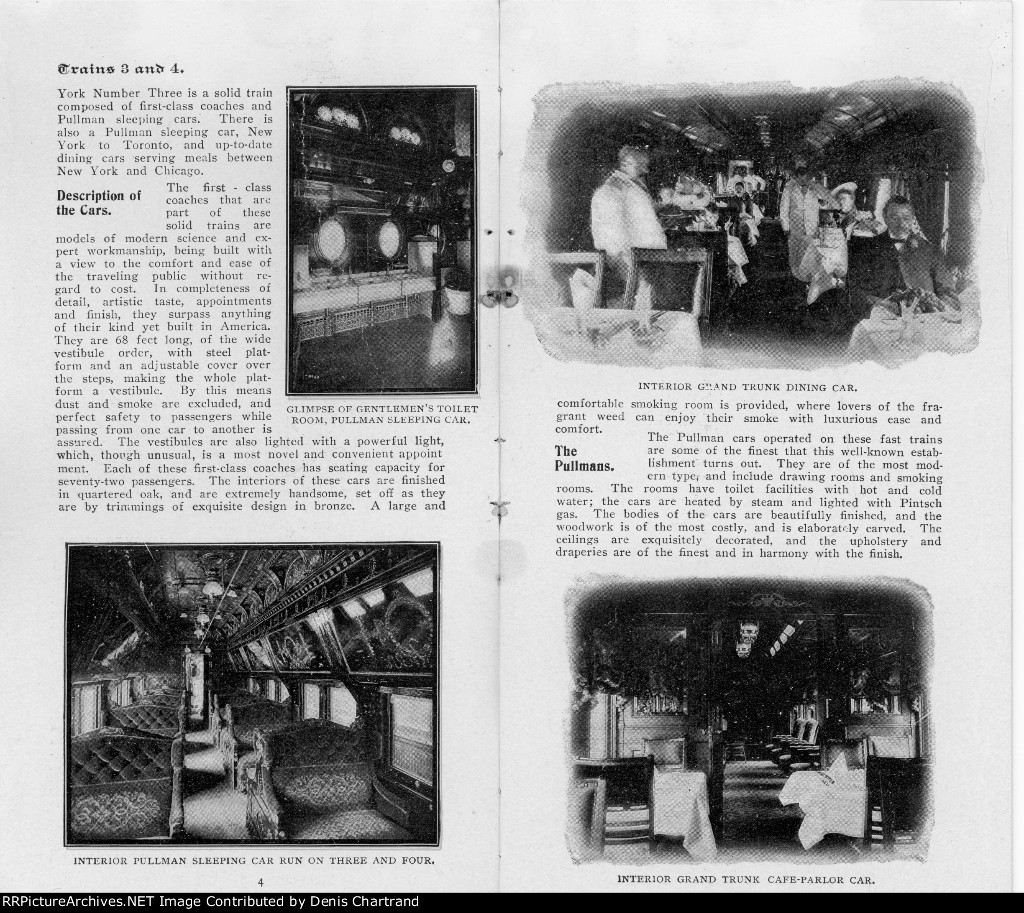 Grand Trunk Railway System Trains 3 & 4 between Montreal and Chicago ~ 1905
