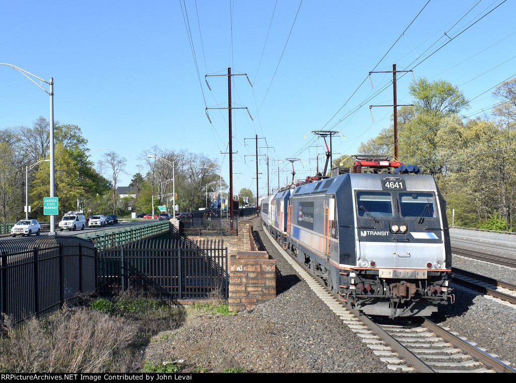 A pretty unique lashup of motive power is leading a westbound NJT: ALP ...