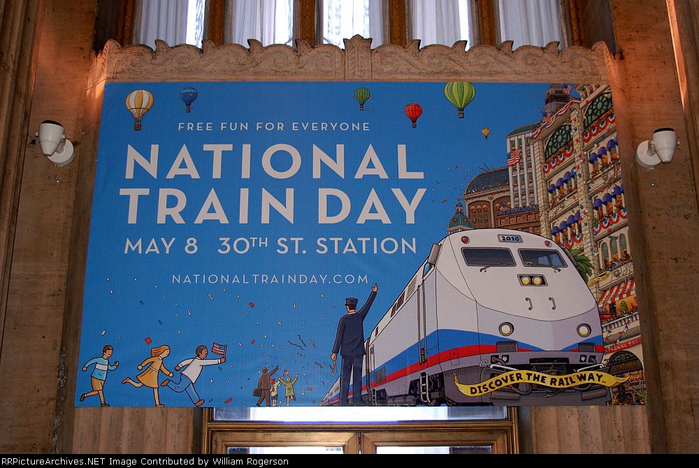 Amtrak (AMTK) National Train Day Banner, Union (30th Street) Station