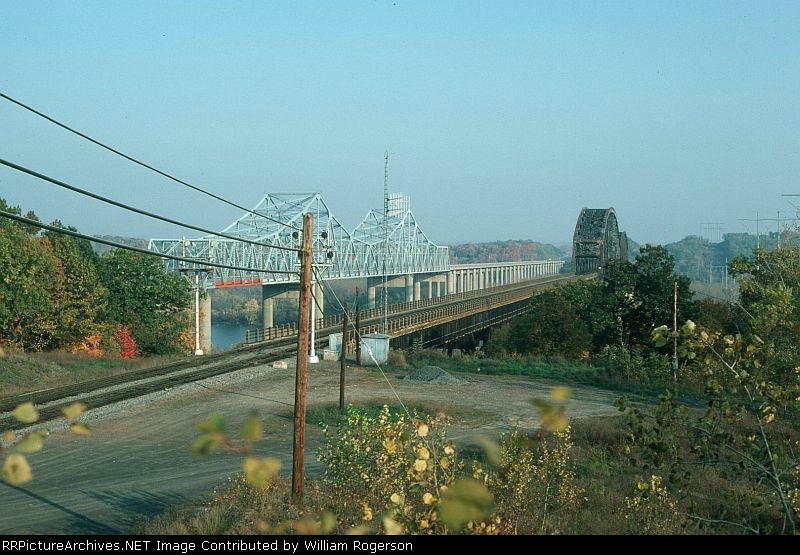 View of Conrail's Castleton Railroad Bridge over the Hudson River