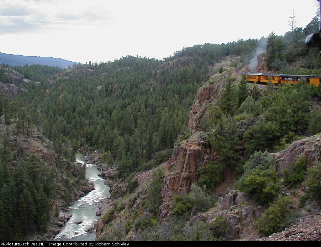 Headed towards Durango, the "famous" ledge above the Animas River gorge.