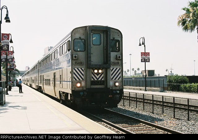Amtrak California train heading for Los Angeles arriving