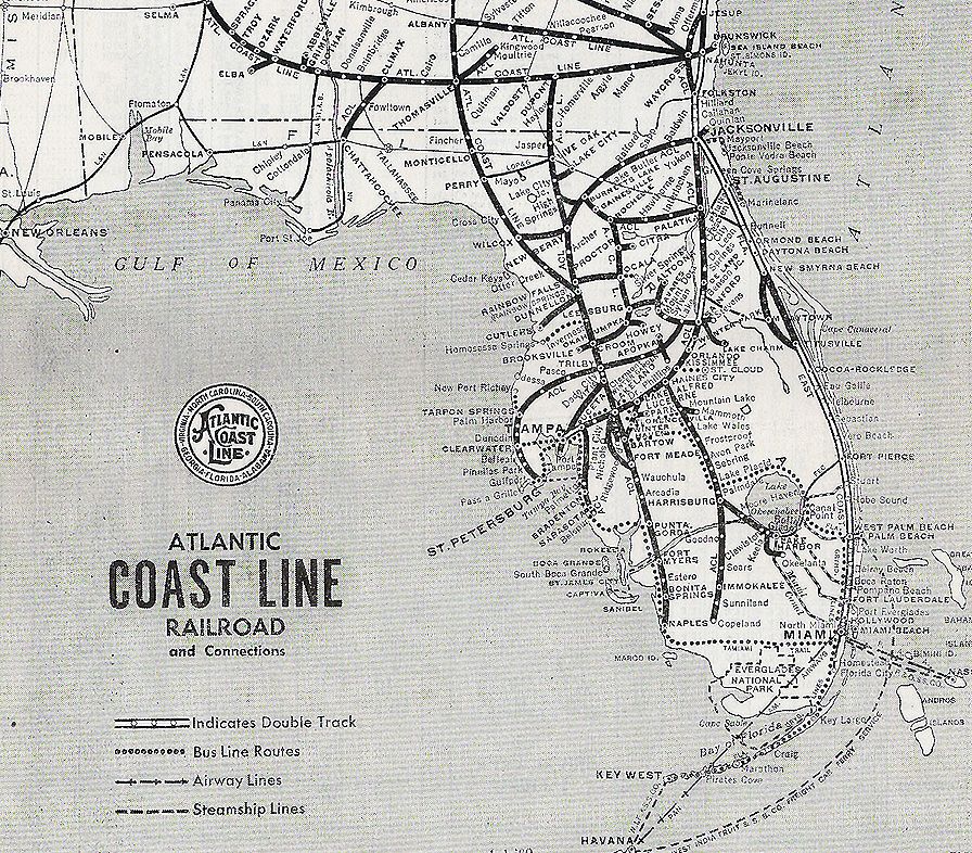 1961 ACL Route Map