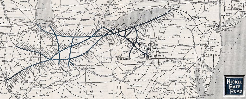 1957 Nickel Plate Road System Map