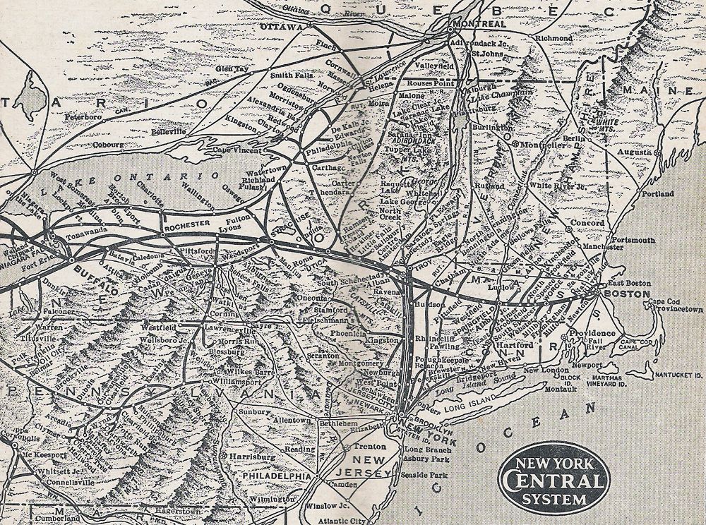 1951 NYC Eastern Route Map