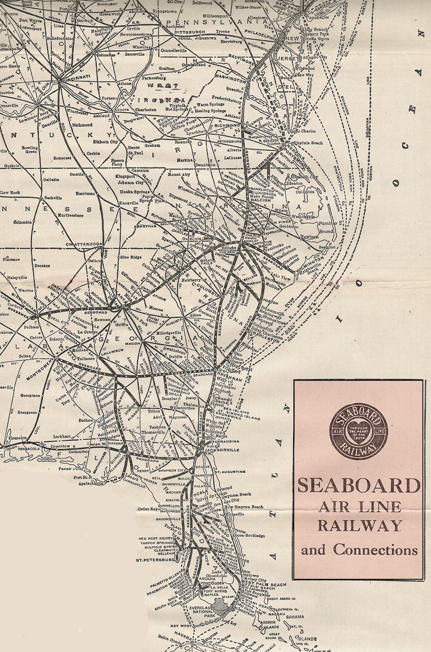 1946 Seaboard Air Line Rwy. System Map