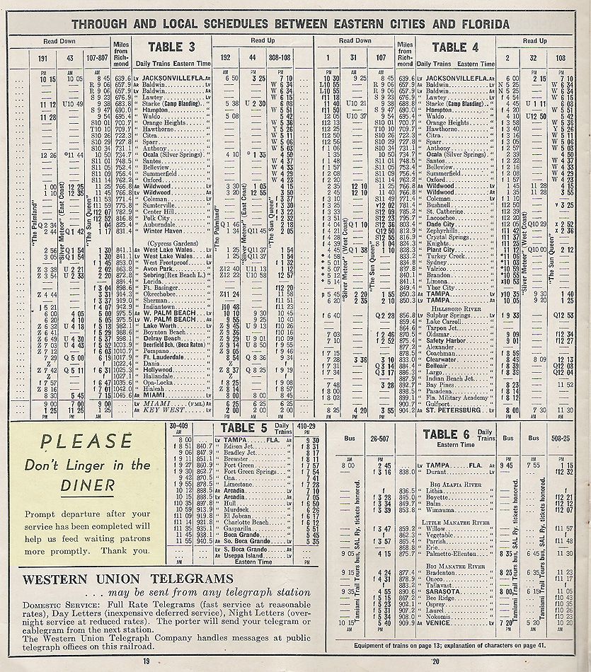 1961 ACL Florida Mainlines