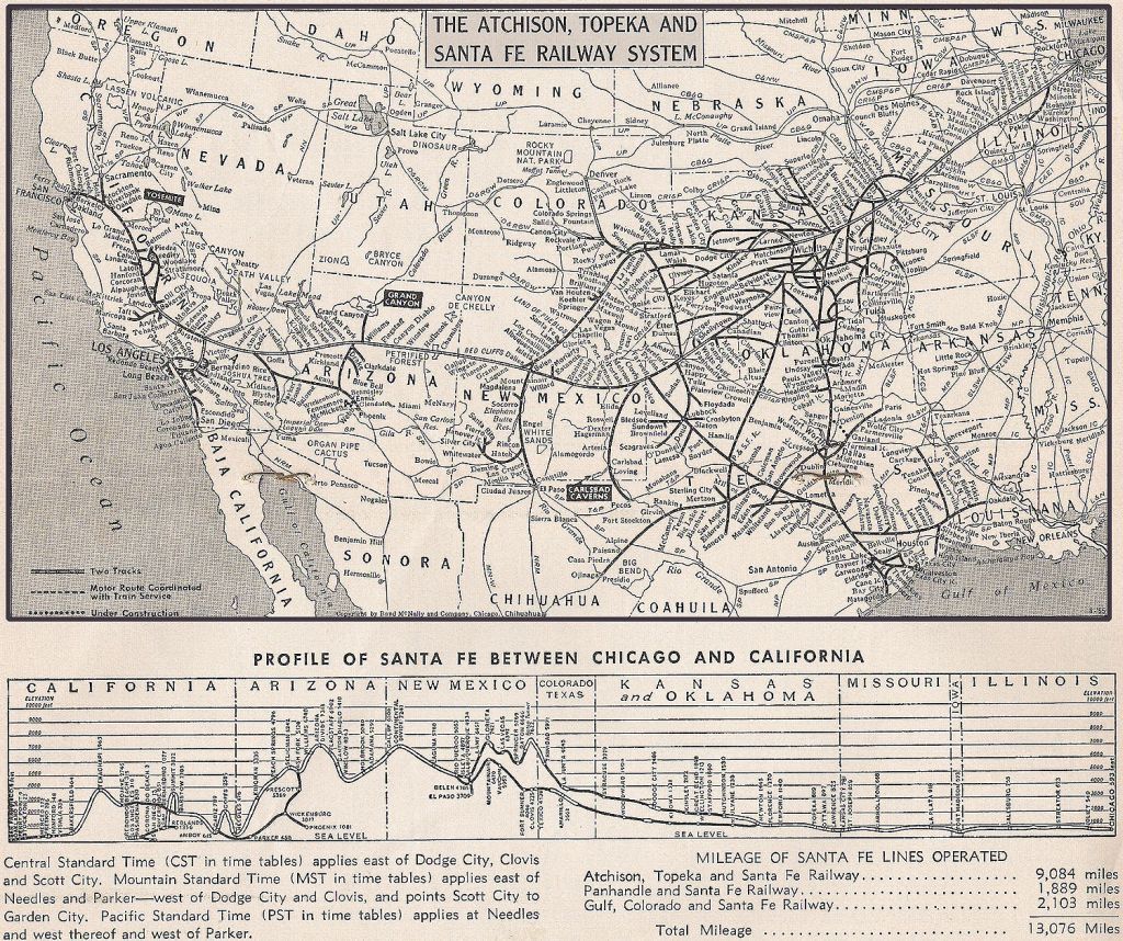 1955 ATSF System Map