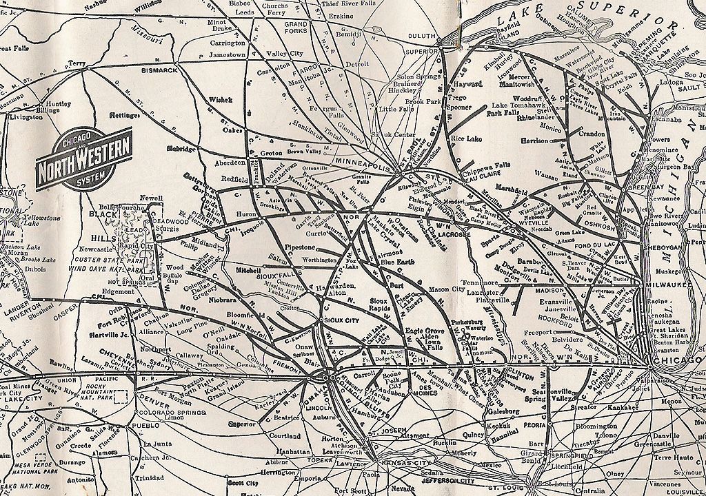 1947 CNW Route Map