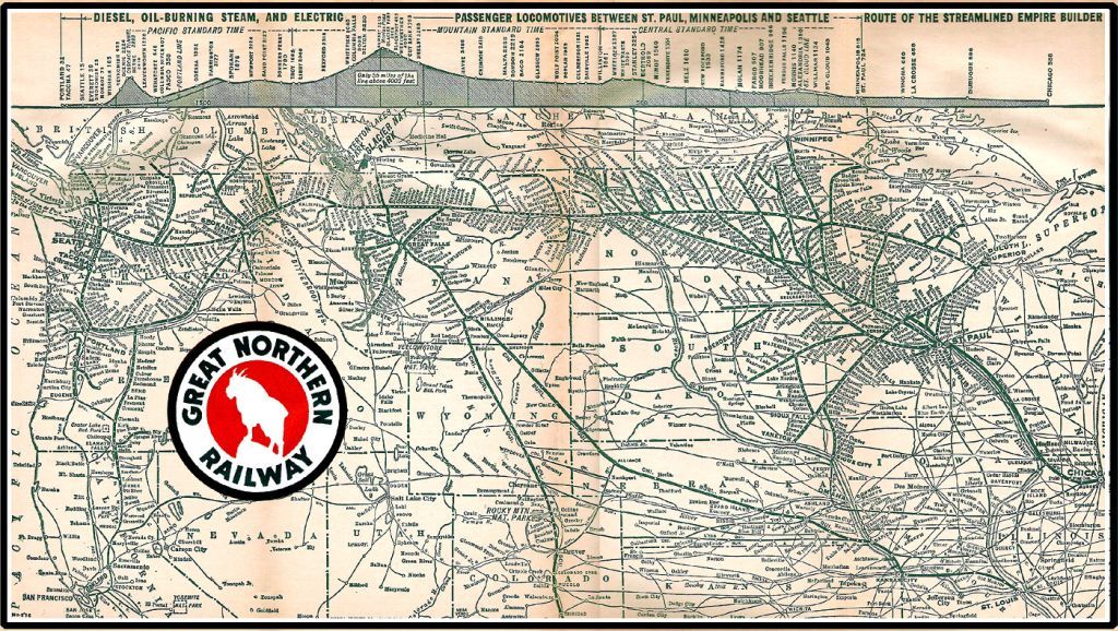 1949 Great Northern Railway System Map