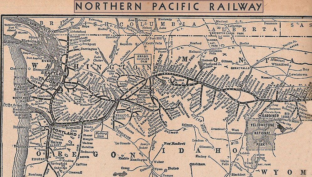1955 Northern Pacific Map