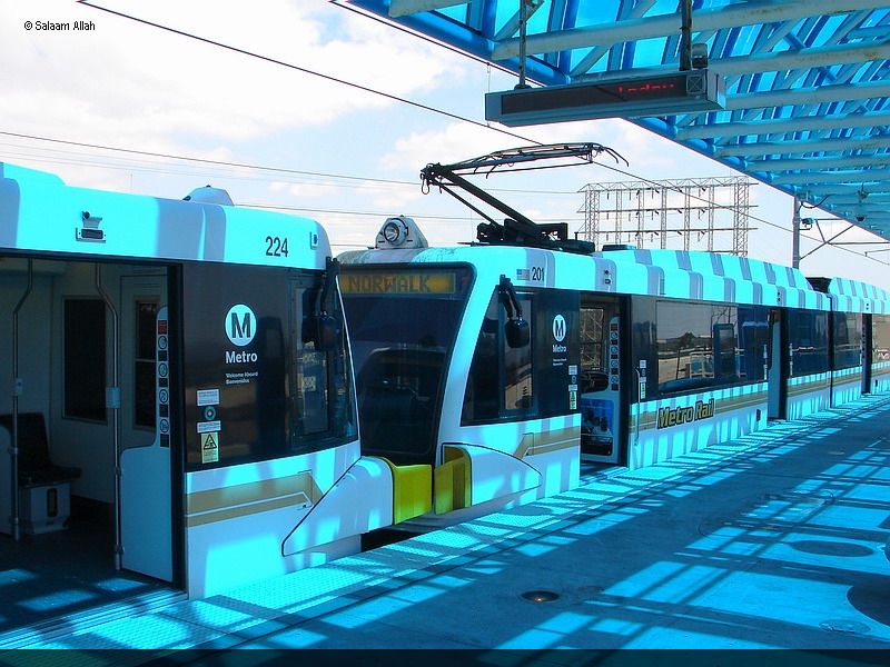 LACMTA Green Line light rail transit system Los Angeles County Ca