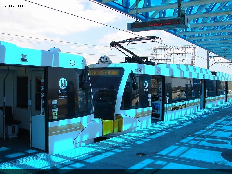 LACMTA Green Line light rail transit system Los Angeles County Ca