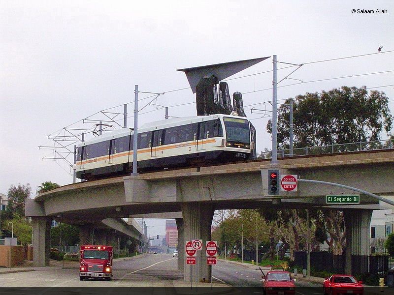LACMTA Green Line light rail transit system Los Angeles County Ca