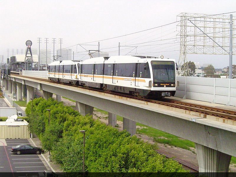 LACMTA Green Line light rail transit system Los Angeles County Ca
