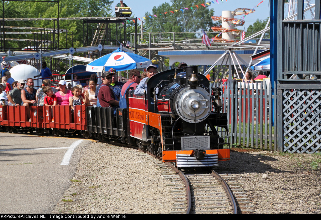 "Melody Ranch Special" leads its train out of the Little Amerrika park ...
