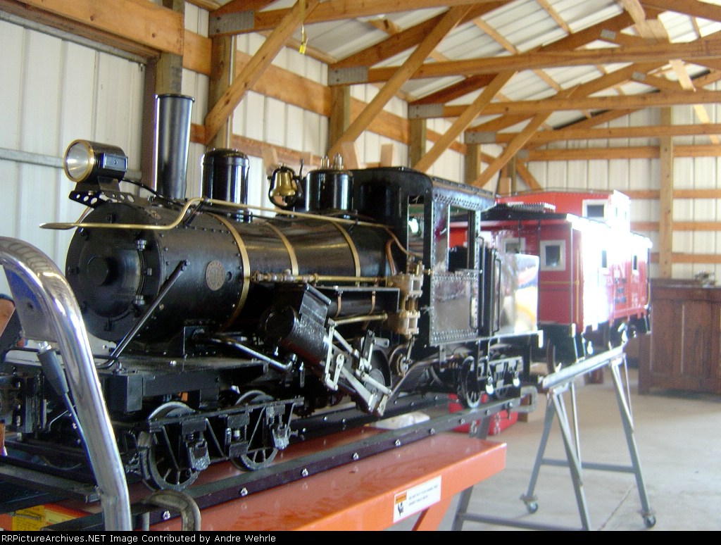 7 1/2" gauge live steam Climax on display