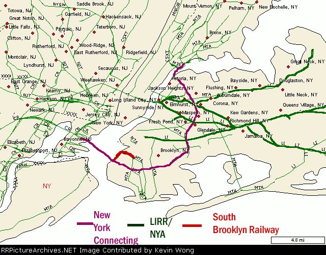New York Connecting Railroad map