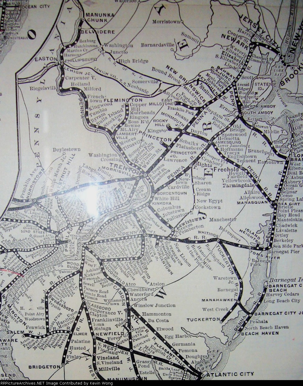 Detail of New Jersey on the PRR map