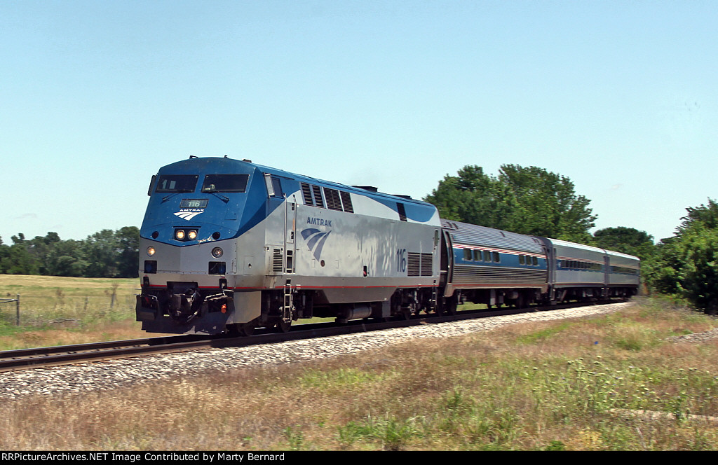 AMTK 116 With Train 311 at Speed