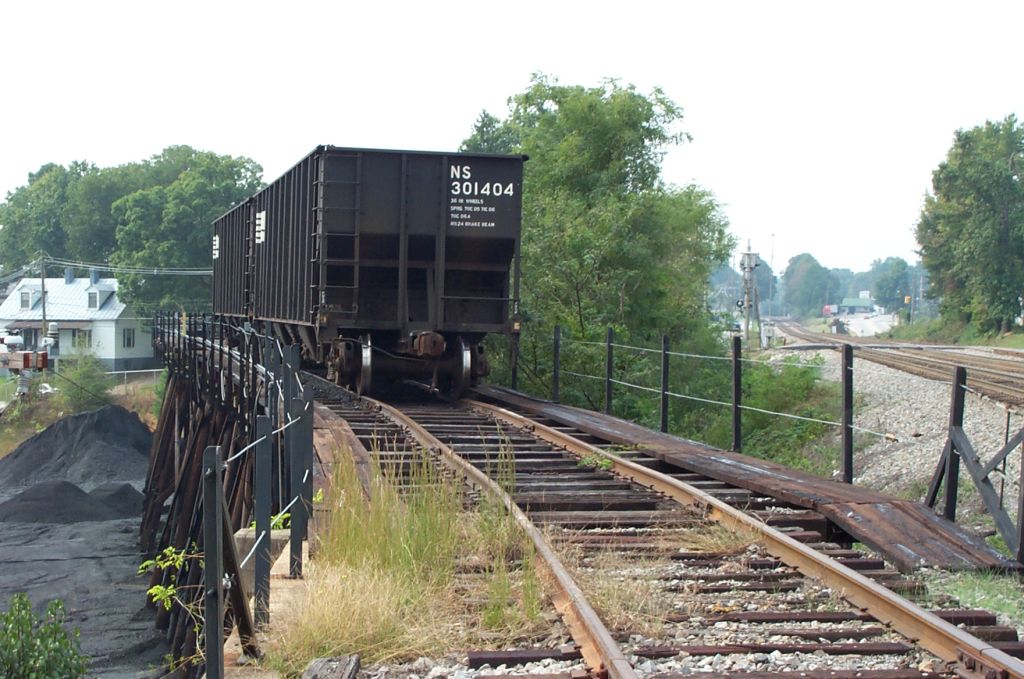 View from the top of a coal trestle for Dan River Mills