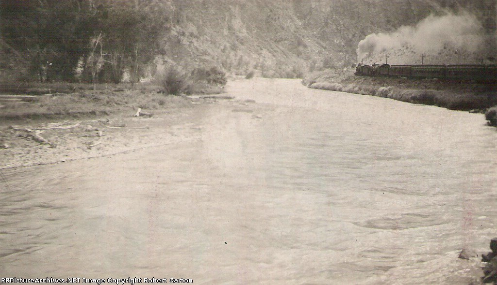 A D&RGW Passenger Train Moves Along the Price River