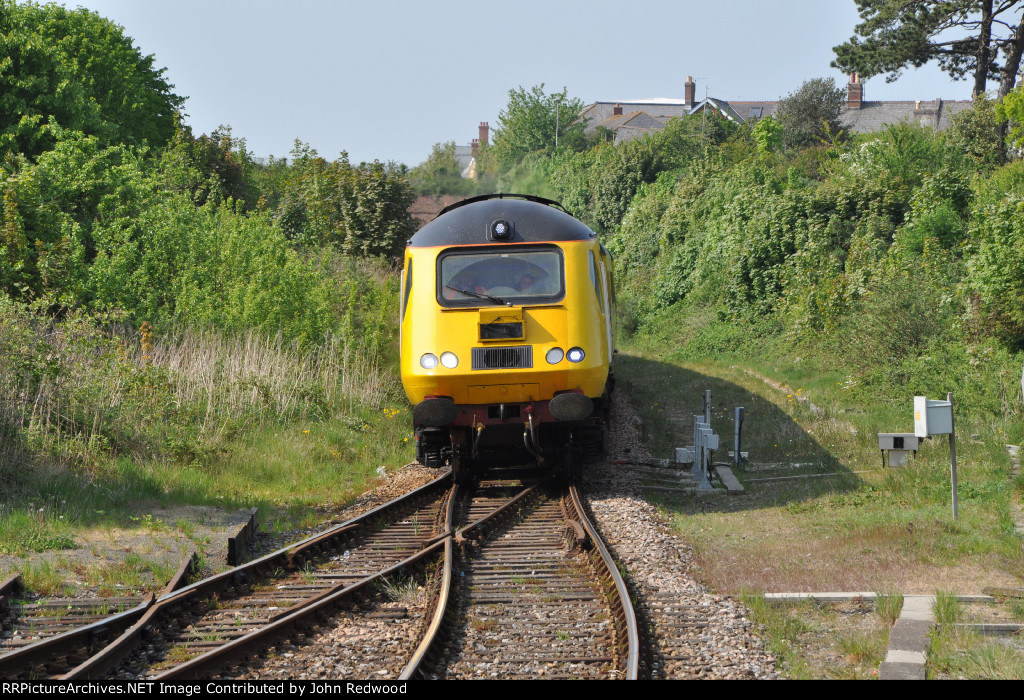43013 Arrives at Dorchester West on a Network Rail Measurement train