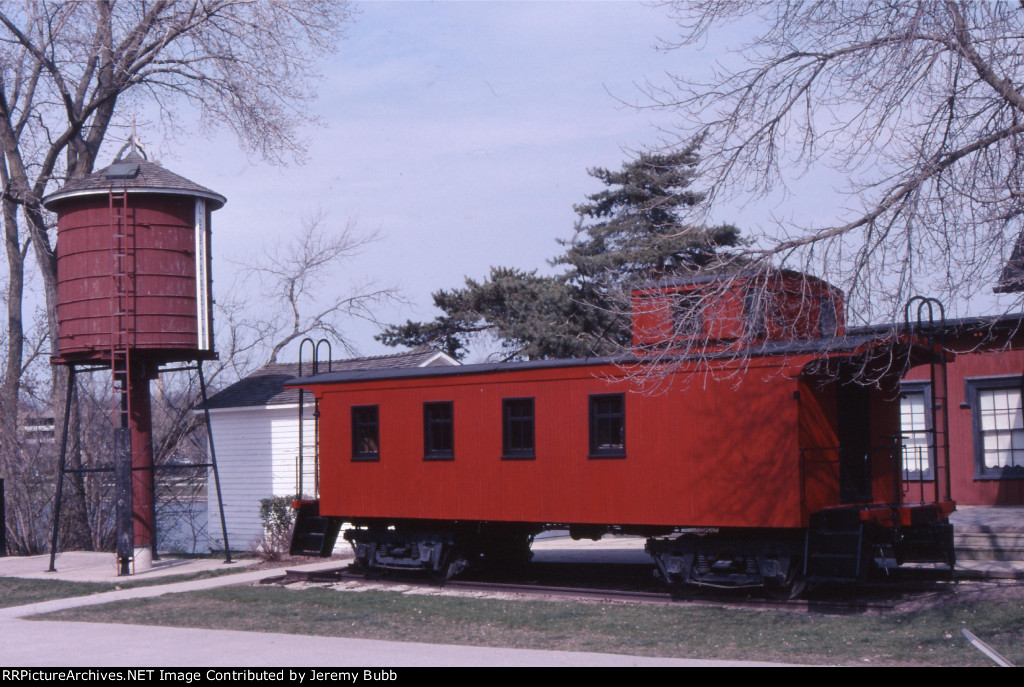 CBQ caboose and water tower