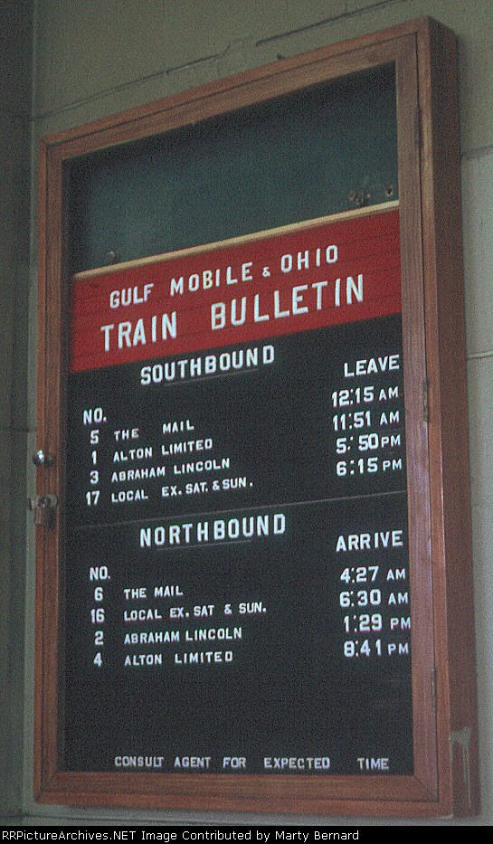 GM&O Union Station Train Board