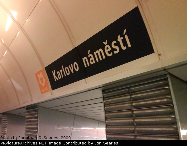 New Karlovo Namesti Metro Sign