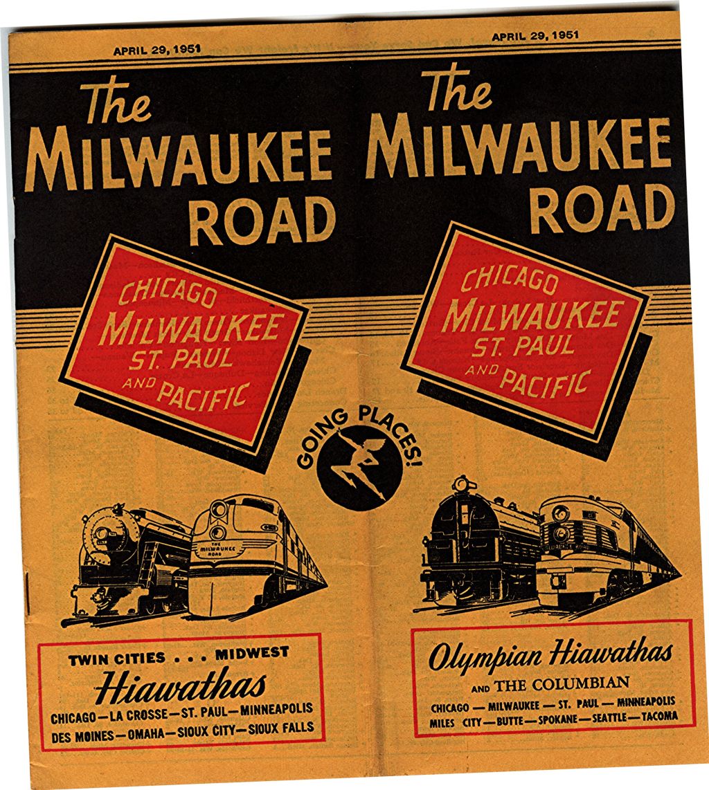 MILWAUKEE ROAD TIME TABLE