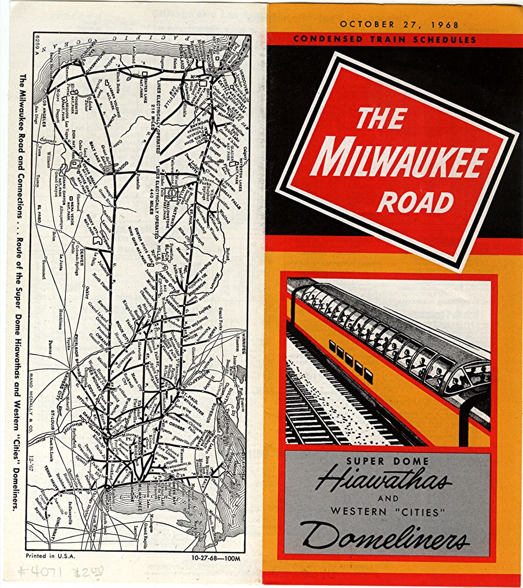 MILWAUKEE ROAD TIME TABLE