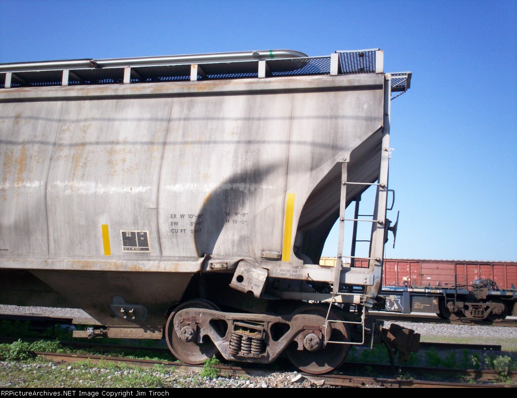 Damaged covered hopper