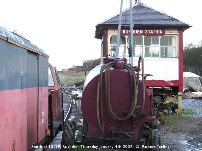 Sentinel 10159, and Rushden Station Signal Box.