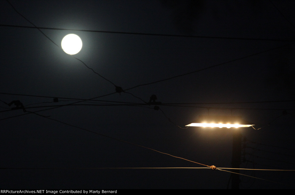A Full Moon, 5 Light Bulbs, and Some Trolley Wires
