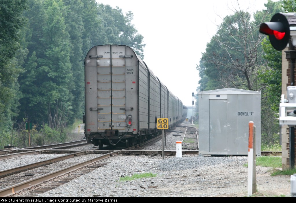 AMTRAK southbound Auto Train #53 finished crossing the diamonds