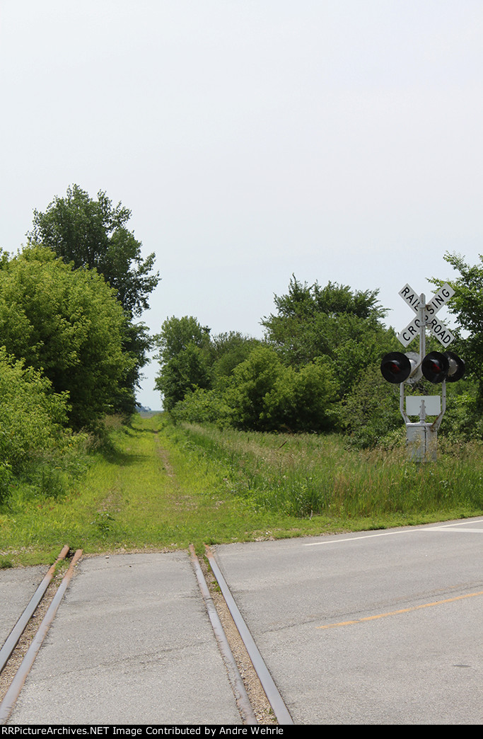 Looking southeast along the right-of-way across S56