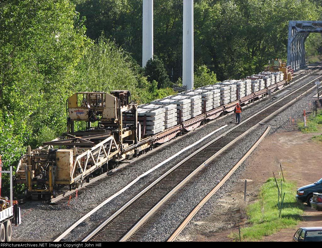 070914003 Track laying machine stands ready to begin new mainline ...