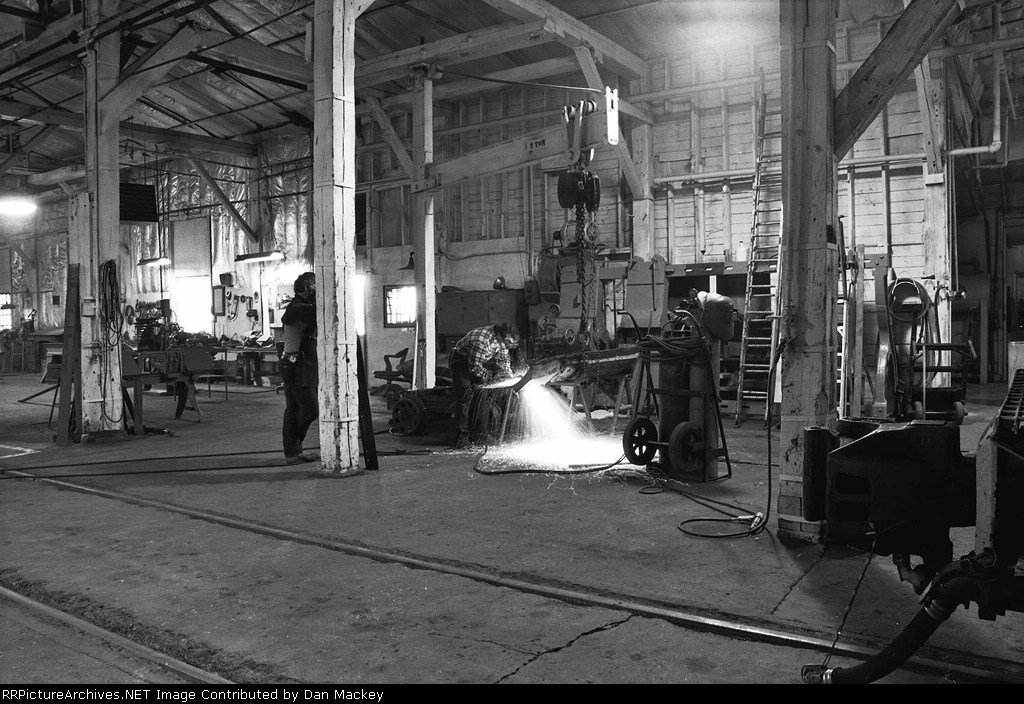 shop workers burning