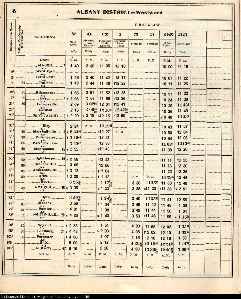 CofG Macon Division employee timetable