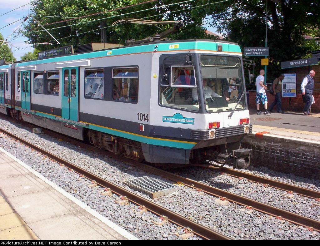 Manchester Metrolink car 1014 at Stretford