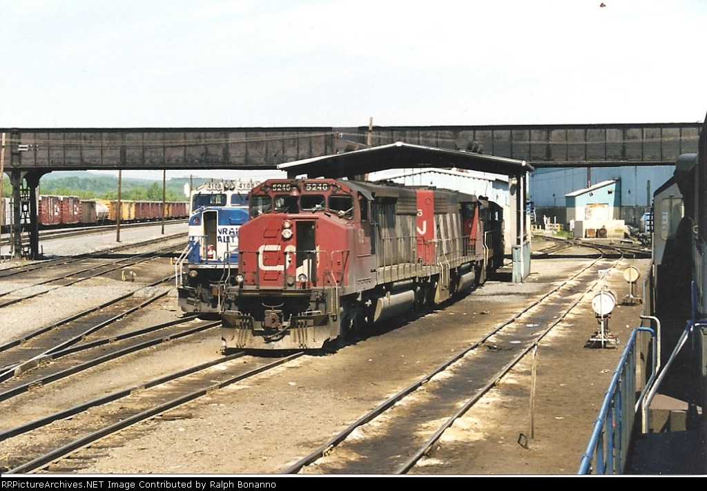 With a Conrail SD80MAC next to it, CN SD40-2L 5240 sits between assignments