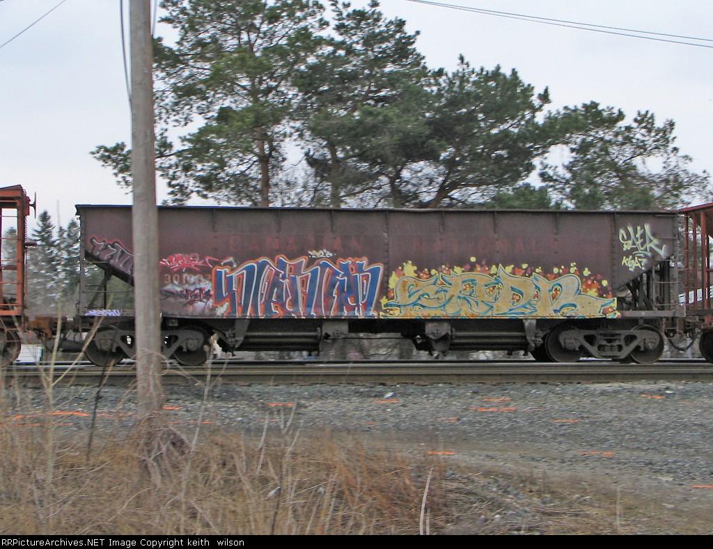 Decorated old CN coal hopper built 1957/58