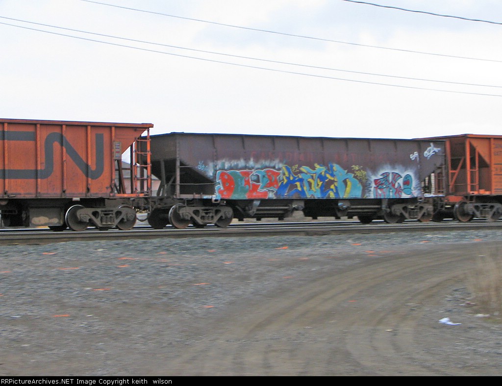 Decorated old CN coal hopper