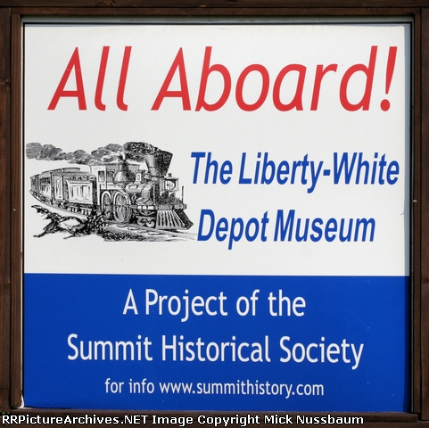 Liberty-White Railroad Depot Museum Sign