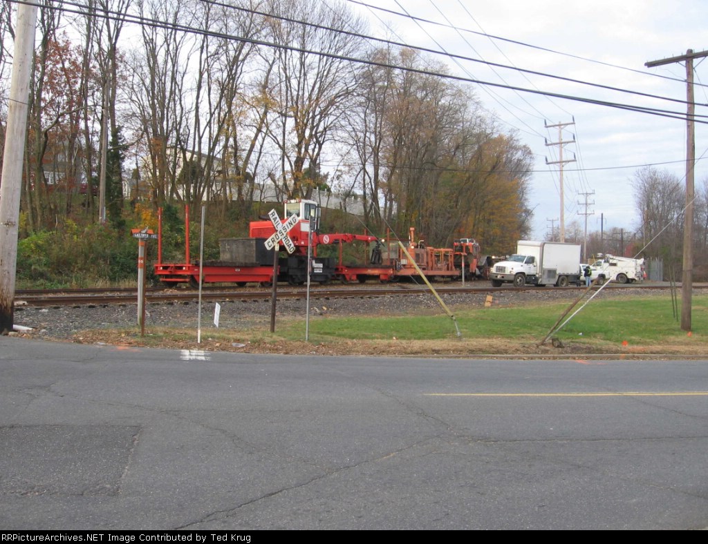 M.W. equipment at rest on wye track